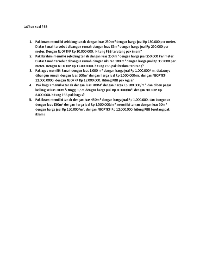 Latihan Soal PBB | PDF