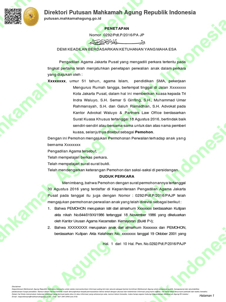 Penetapan Pengadilan | PDF