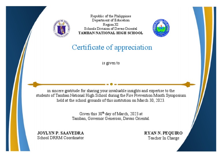 Cert of Appre For BFP | PDF