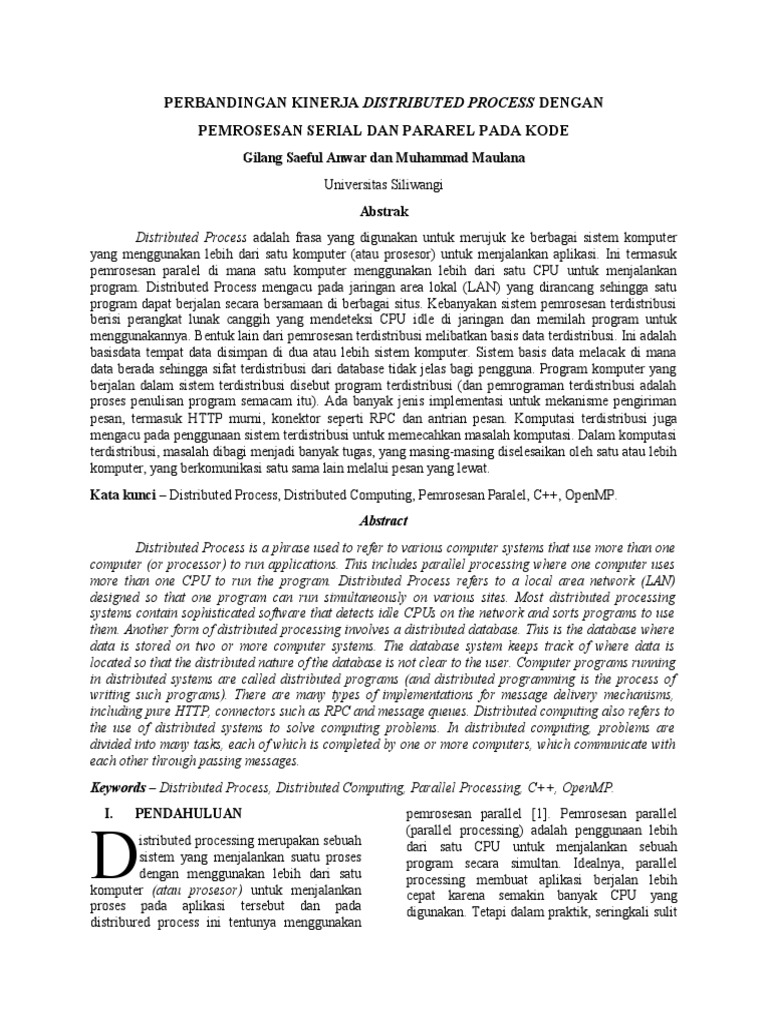 Perbandingan Kinerja Pemrosesan Paralel dan Serial | PDF