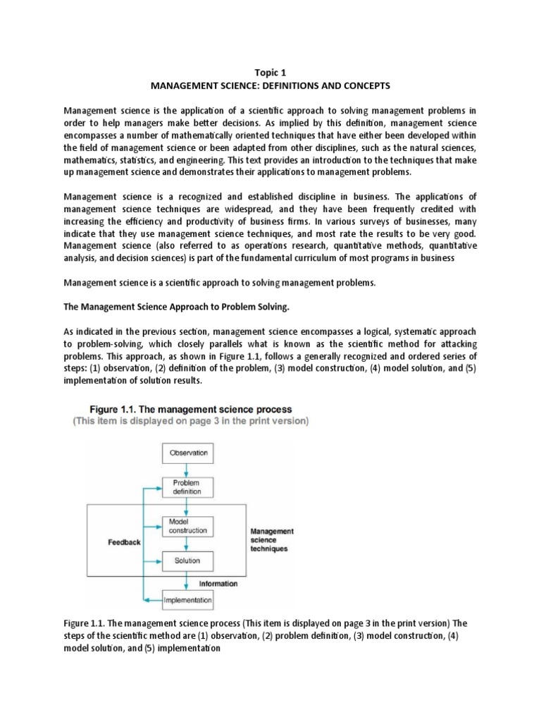 Topic 1 - Management Science | PDF | Variable (Mathematics) | Operations Research