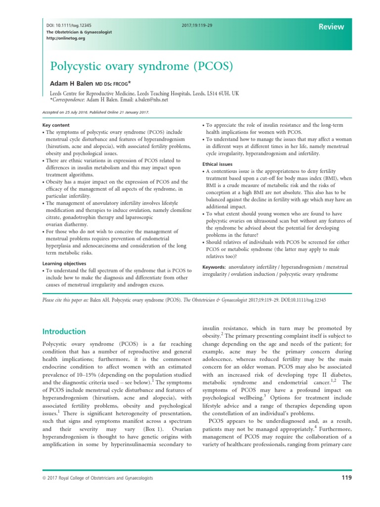 3 - Pcos Tog 2017 | PDF | Polycystic Ovary Syndrome | Luteinizing Hormone