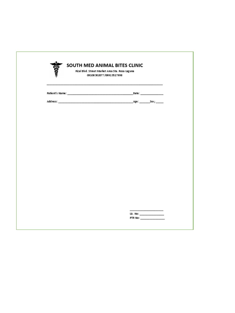 Sample Doctor's Prescription Template | PDF