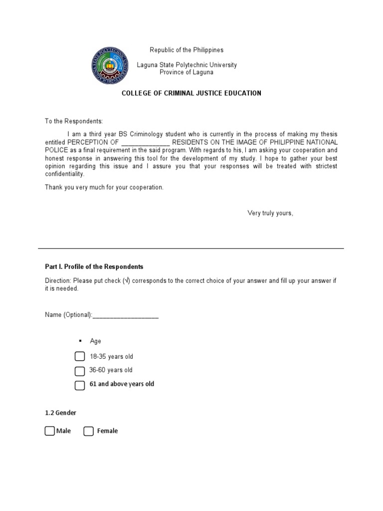 Police ImageResearch Questionnaire 472020 | Download Free PDF | Justice ...