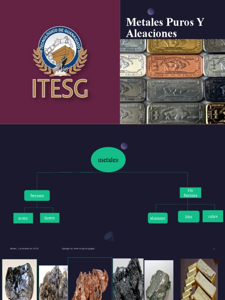 Metales Puros y Aleaciones Esenciales | PDF | Rieles | Aleación