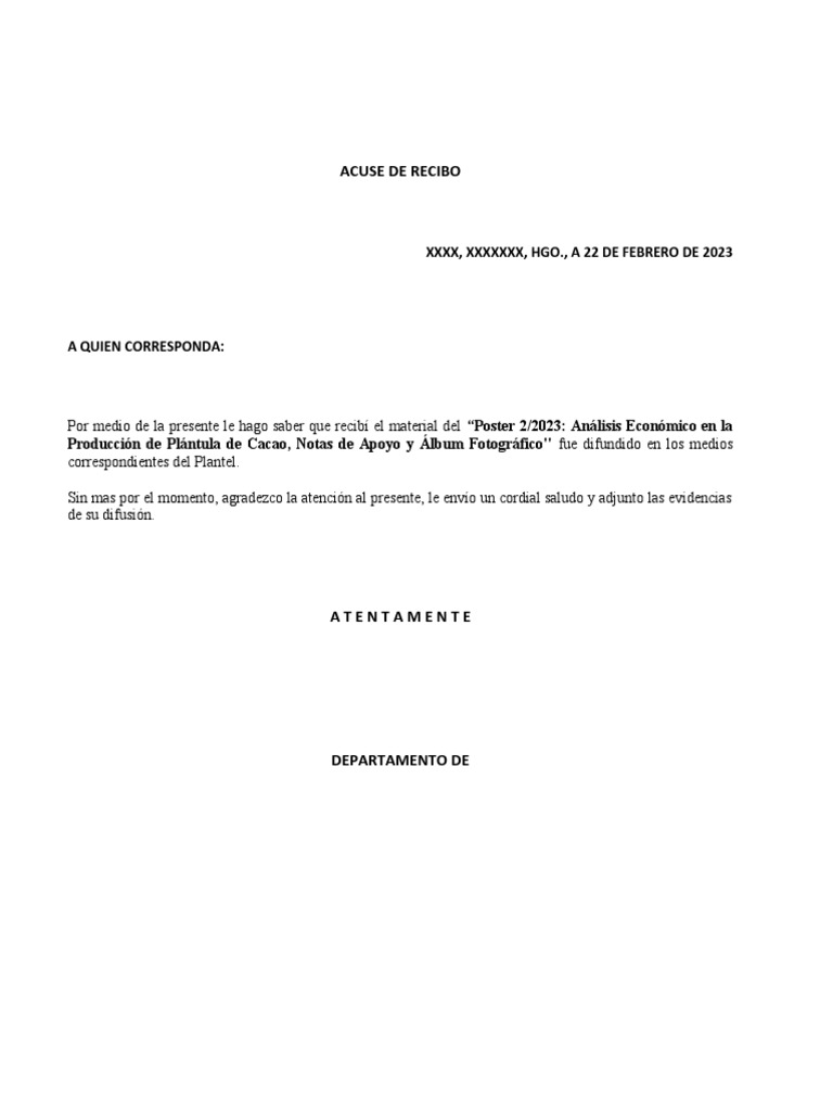Acuse de Recibo | PDF Acuse de Recibo | PDF