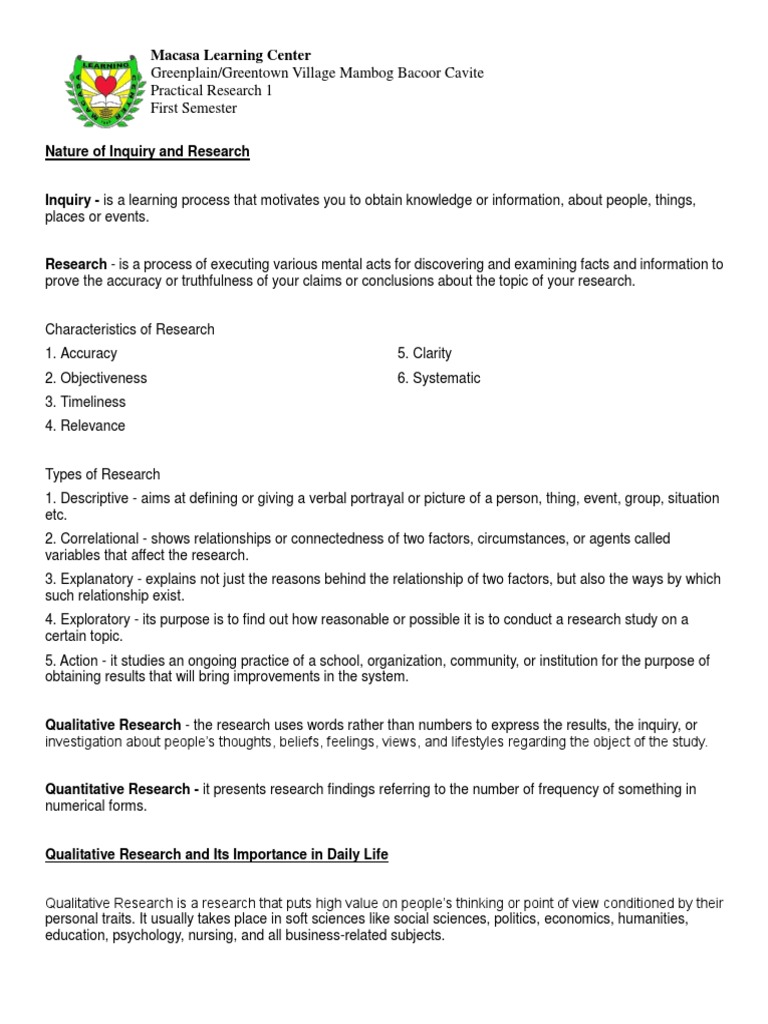 Practical Research 1 Module PDF | PDF | Sampling (Statistics) | Qualitative Research