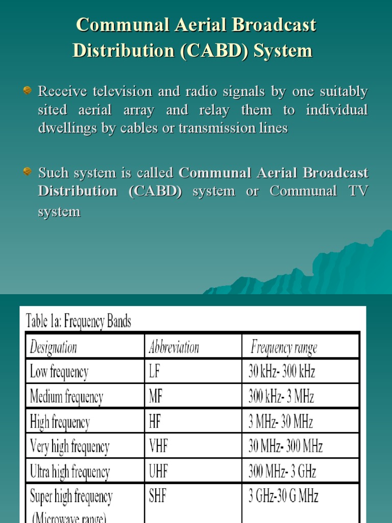 Communal Aerial Broadcast Distribution System | PDF