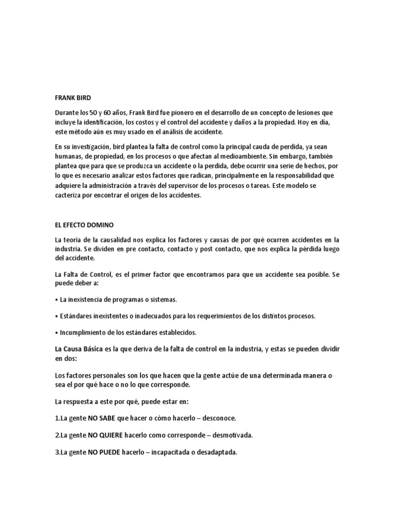 Frank Bird | PDF | Teoría | Metodología