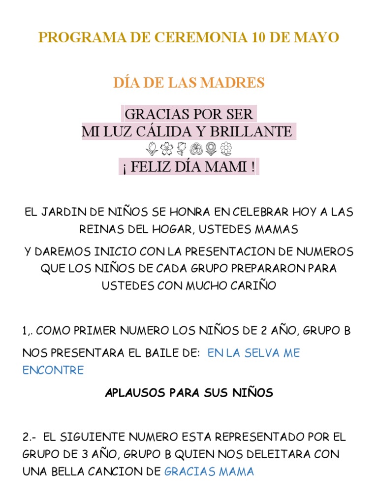 Programa 10 de Mayo | PDF