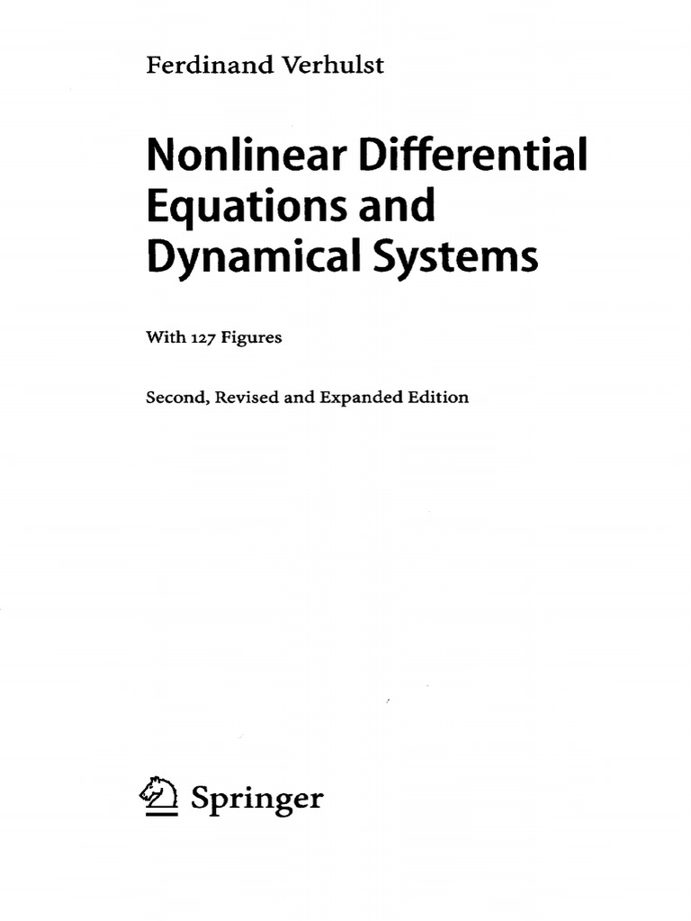 Nonlinear Differential Equations and Dynamical Systems, Ferdinand ...