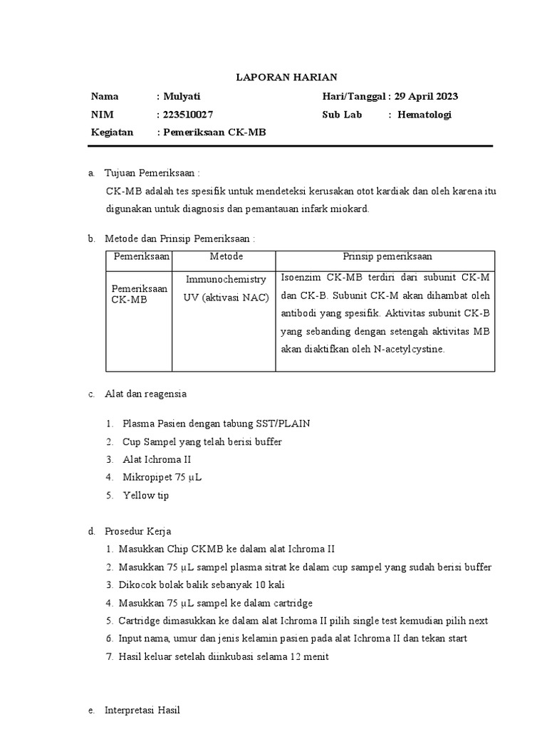 Pemeriksaan CK-MB | PDF
