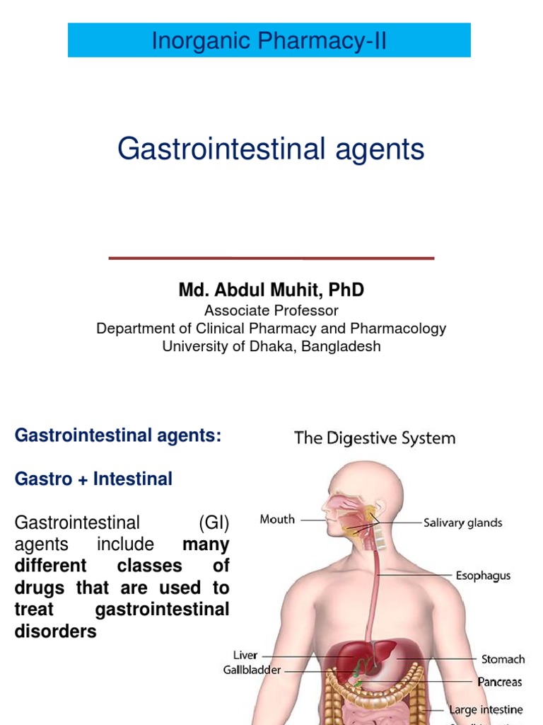 GI Agents: Inorganic Pharmacy-II | PDF | Stomach | Gastrointestinal Tract