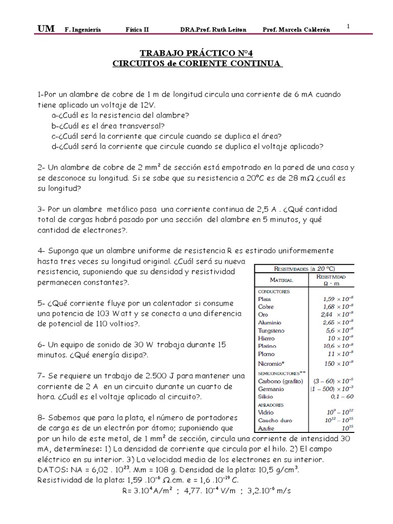 4 T P Circuitos 2017 Pdf Corriente Eléctrica Voltaje