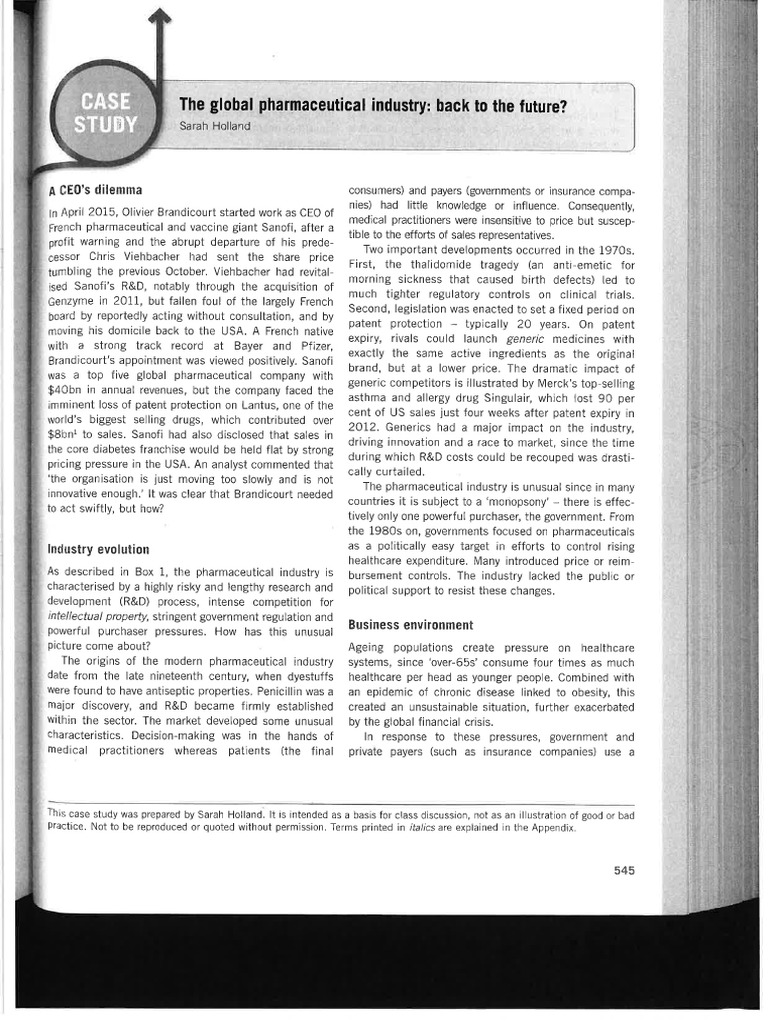 Tutorial Case Study - Global Phamaceutical | PDF
