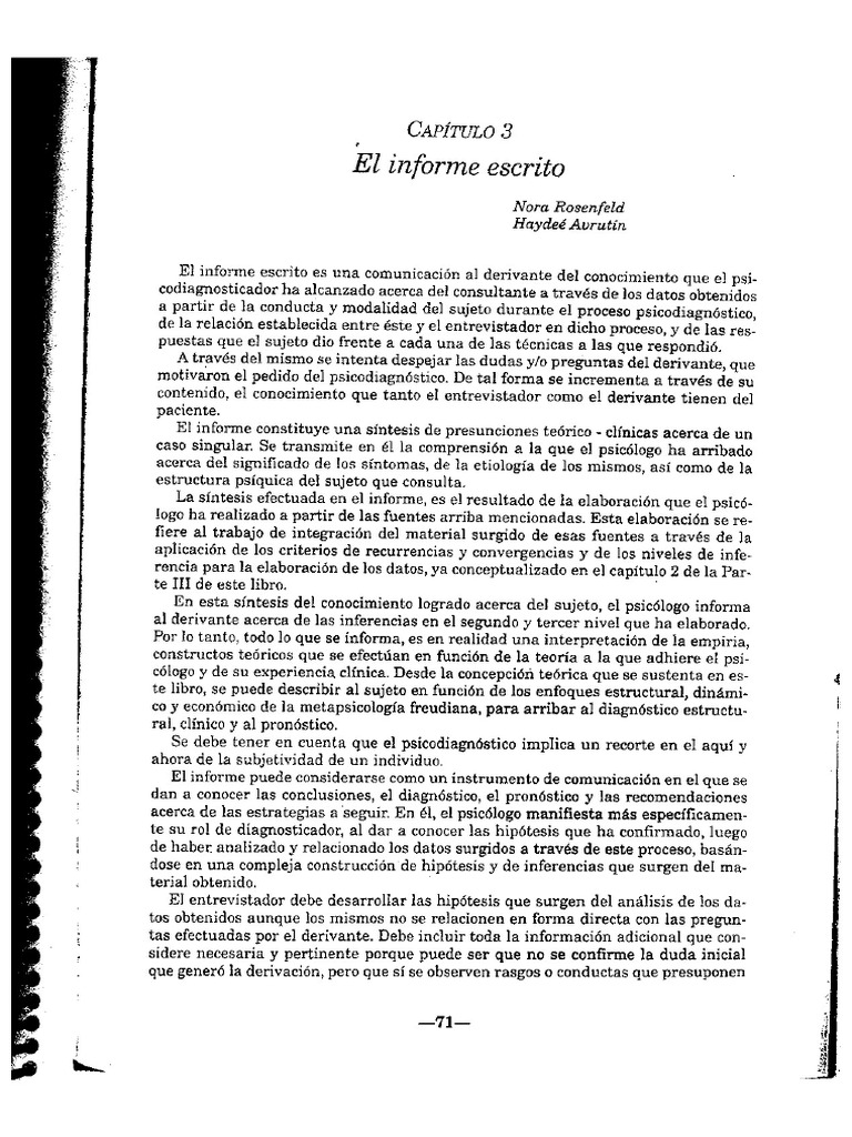 Ejemplo De Un Informe Escrito