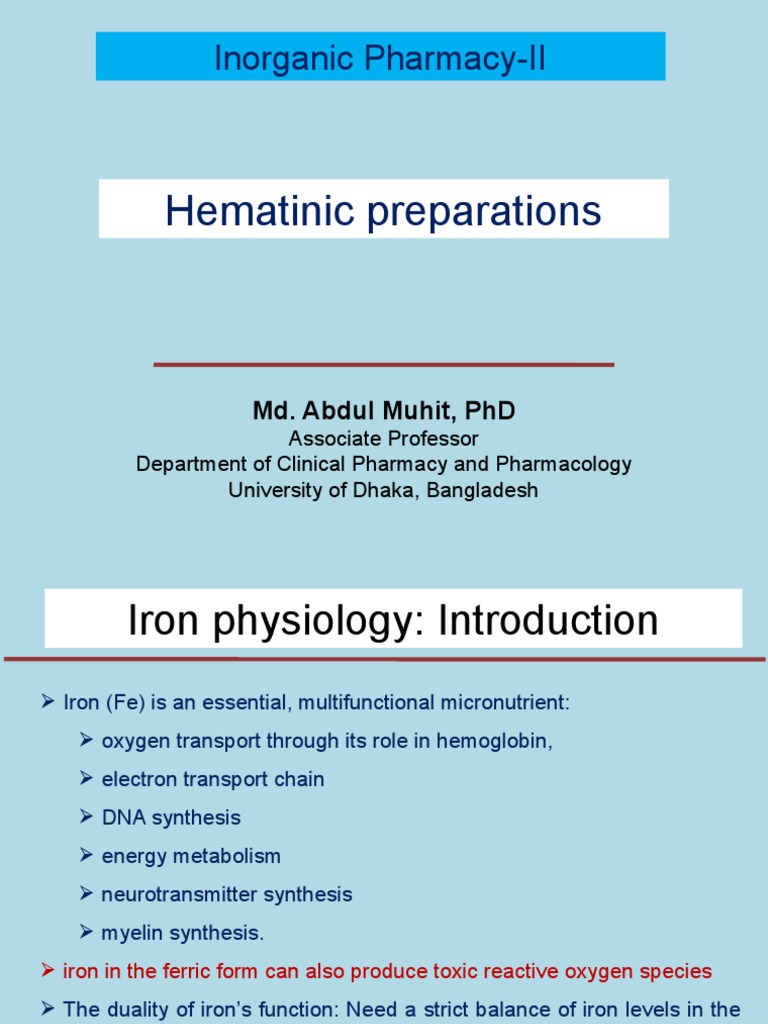 Hematinic Preparations | PDF | Iron | Biochemistry