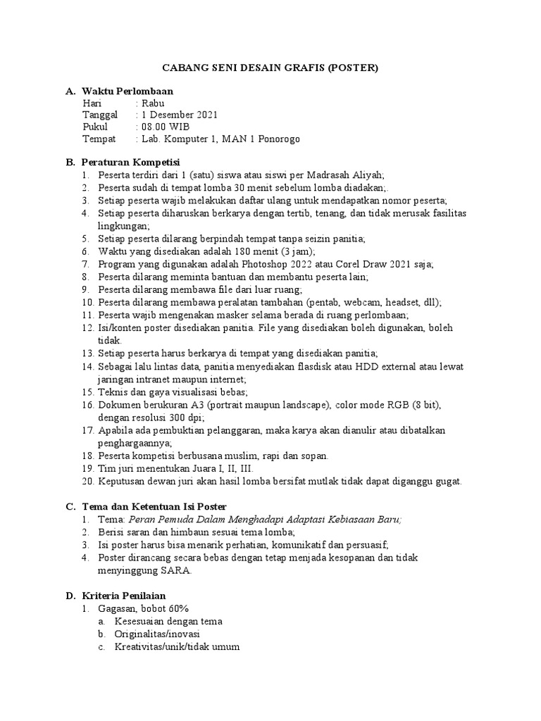 Kompetisi Poster Porseni Desain Grafis | PDF