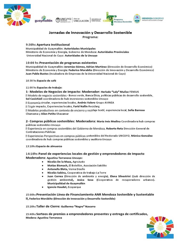 Programa Jornadas | PDF | Economía y medio ambiente | Economias