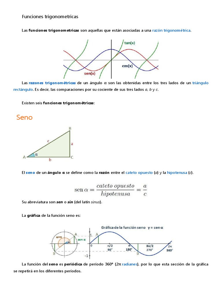 Funciones Trigonometricas | PDF | Funciones trigonométricas | Seno