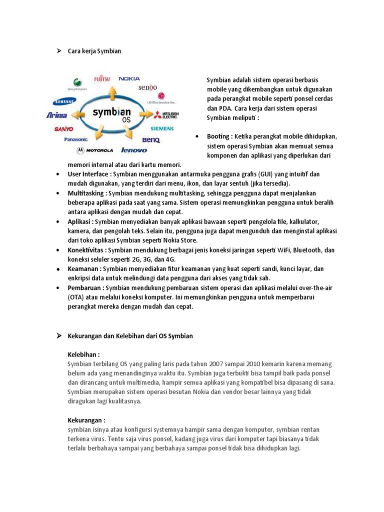 Pengertian OS Symbian | PDF