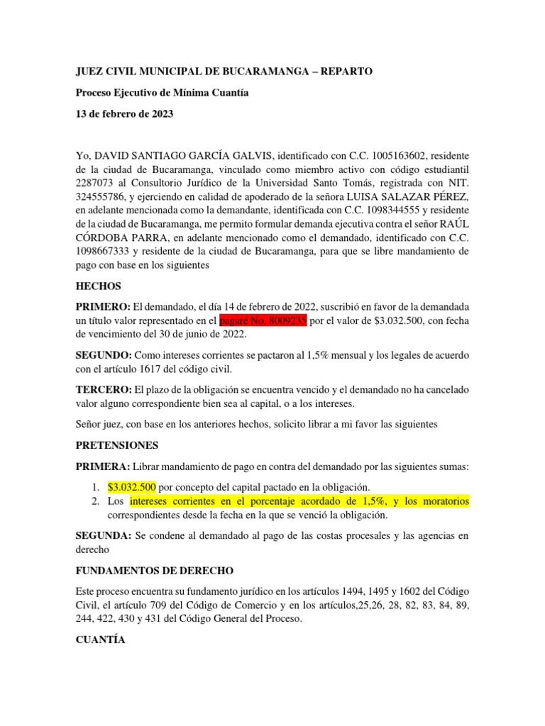 Demanda Ejecutiva | PDF