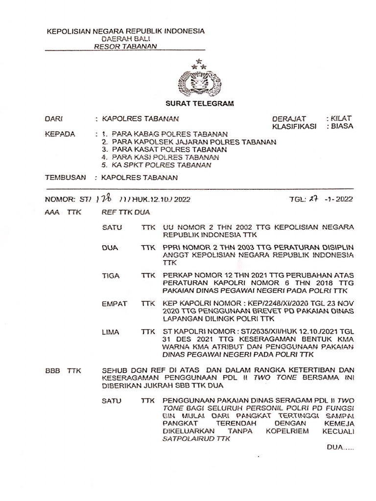 Jukrah JJR - ST - 128 - DLM Rangka Ketertiban Dan Keseragaman Gun PDL ...