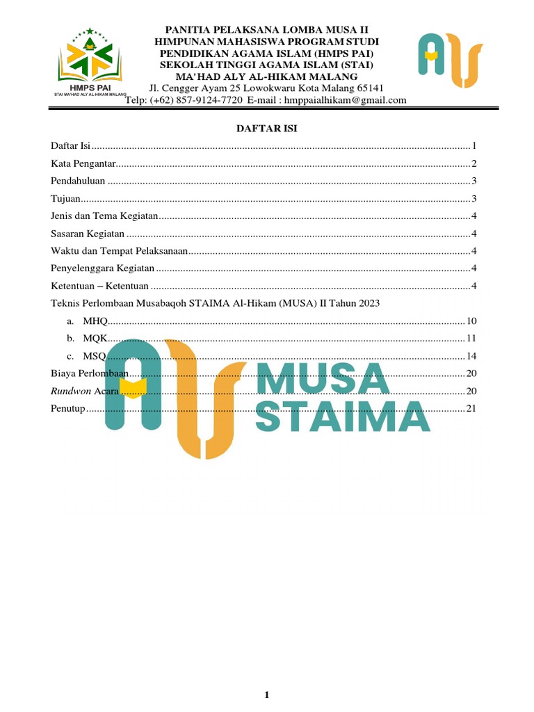 Musa Juknis 2023 PDF | PDF