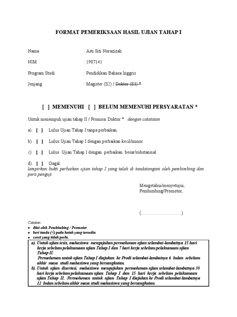 Hasil Ujian Tahap 1 | PDF Hasil Ujian Tahap 1 | PDF