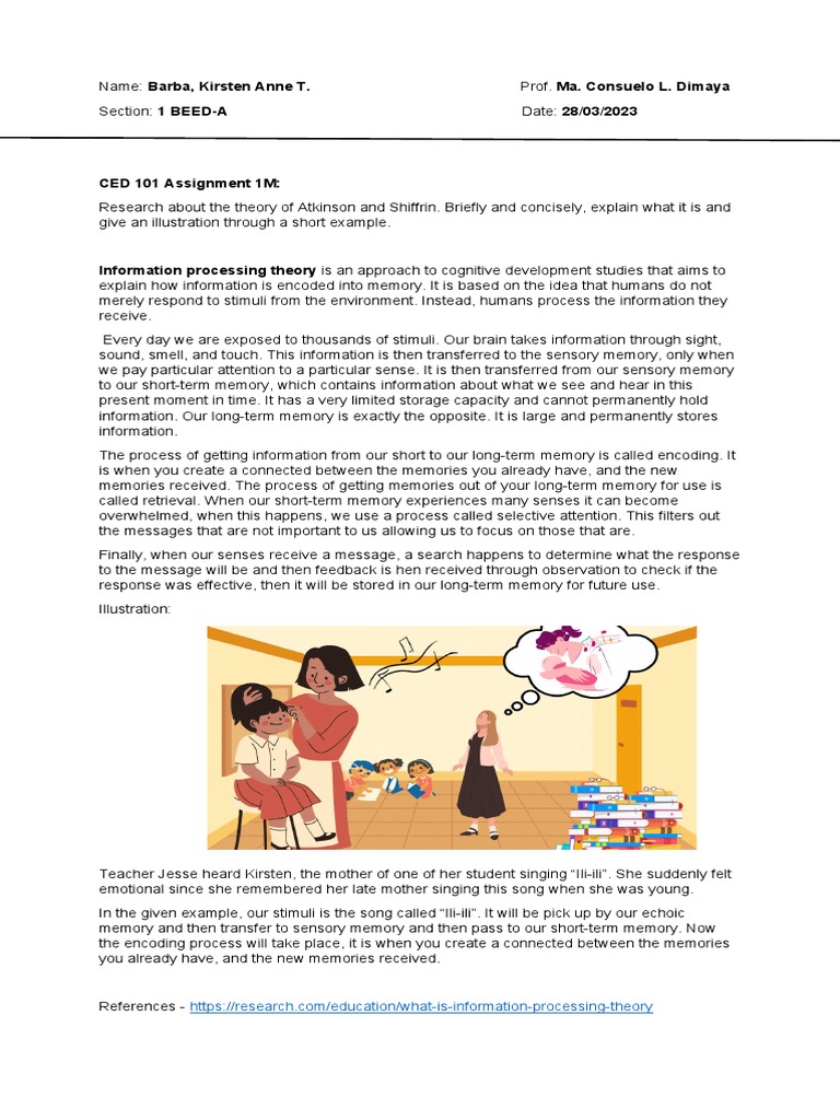 Ced 101 (Assignment 1M) | PDF | Memory | Long Term Memory