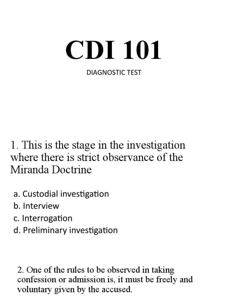 Cdi 101 | PDF