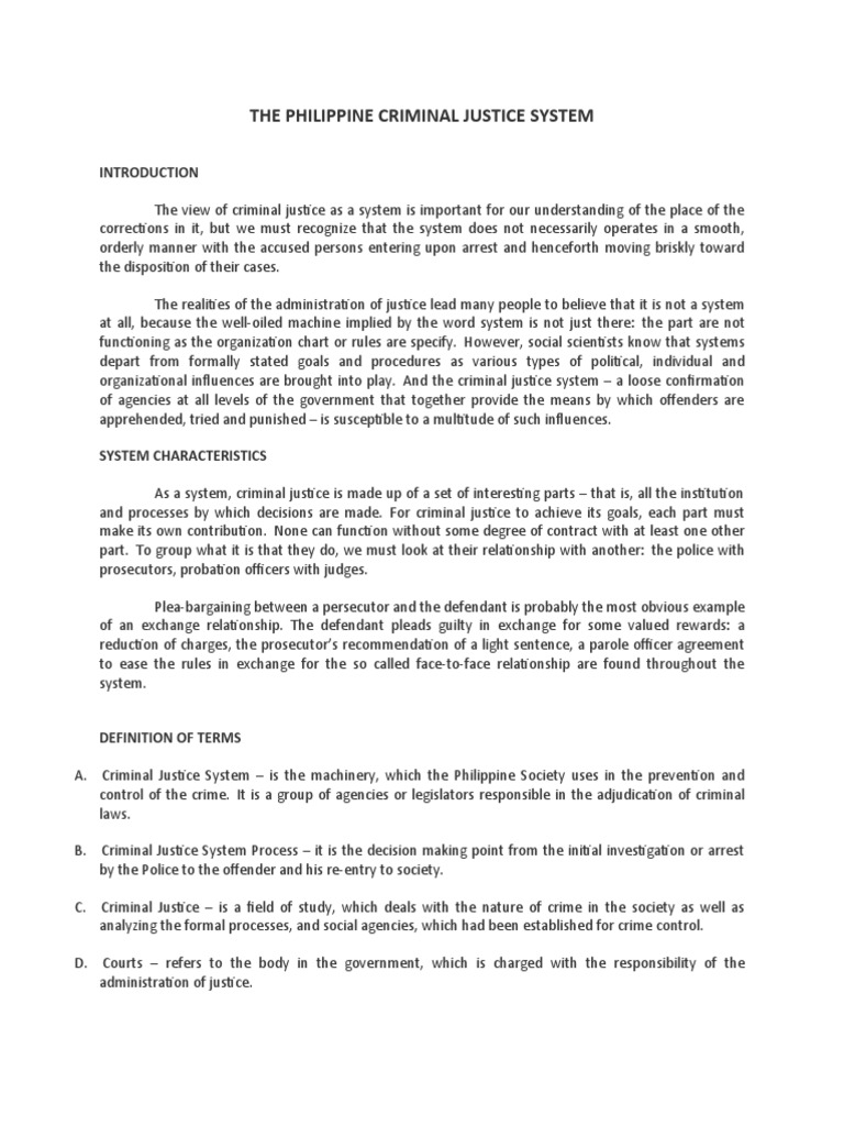 The Philippine Criminal Justice System | PDF | Prison | Prosecutor