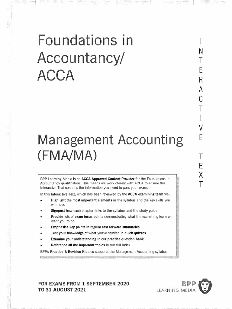 BPP Learning Media - ACCA FMA - FA Foundations in Accountancy ...