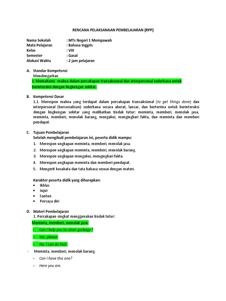 RPP Adiwiyata 2022 | PDF