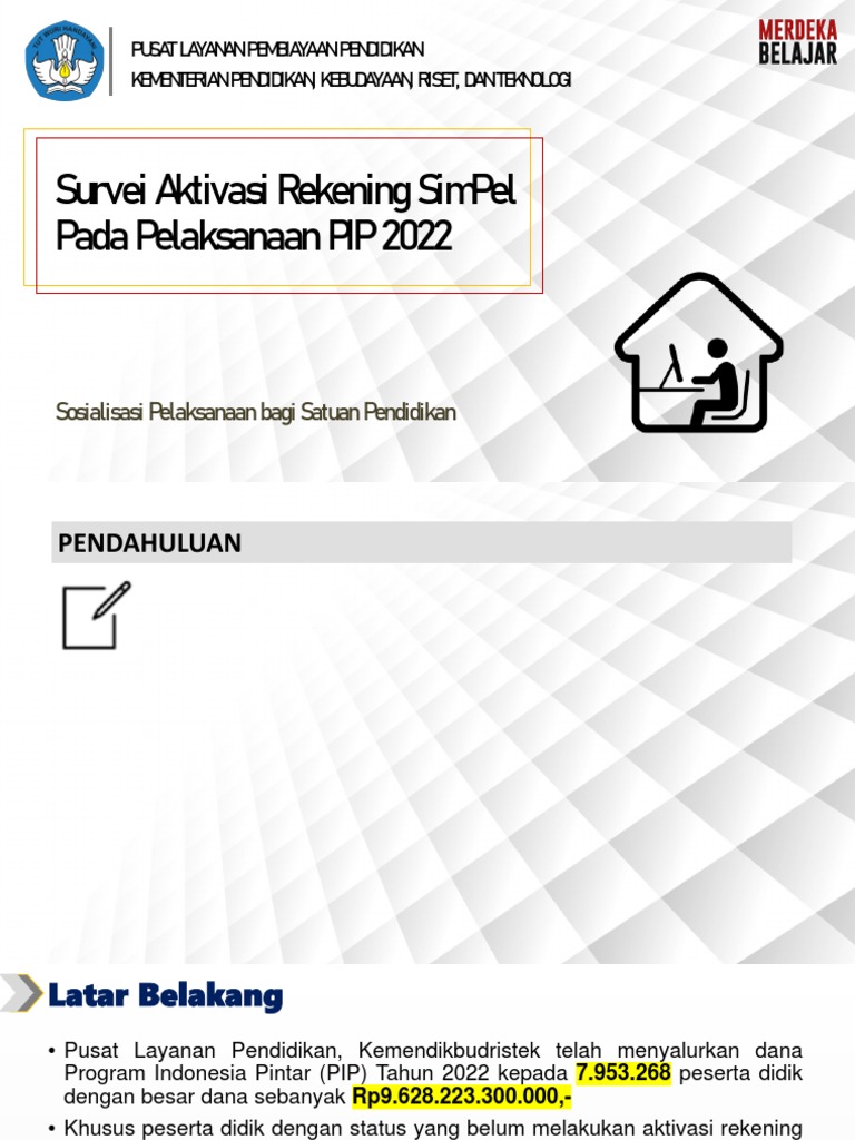 Survei Kendala Aktivasi Rekening SimPel PIP 2023 | PDF