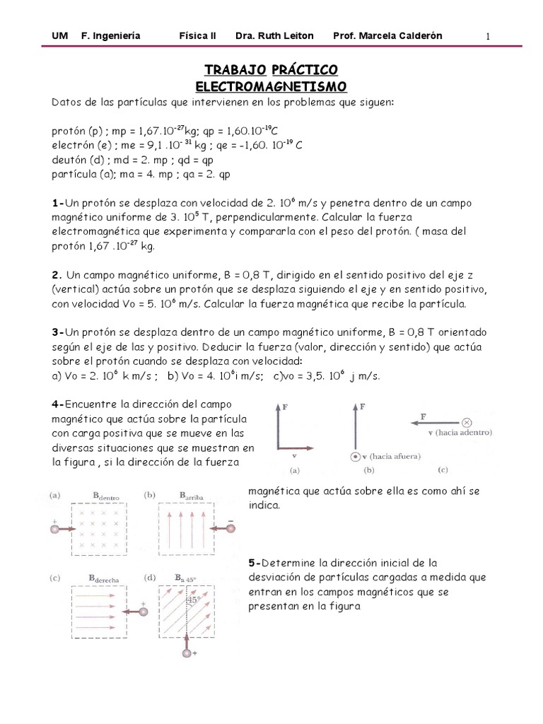 5-T Práctico. Electromag | PDF | Electrón | Campo magnético