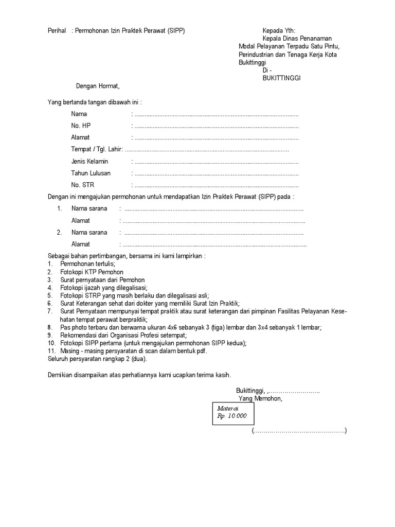 Permohonan SIPP | PDF