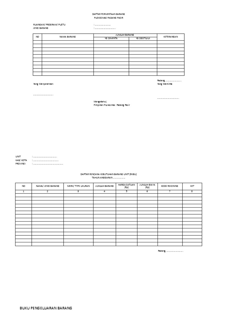 Formulir Inventaris | PDF