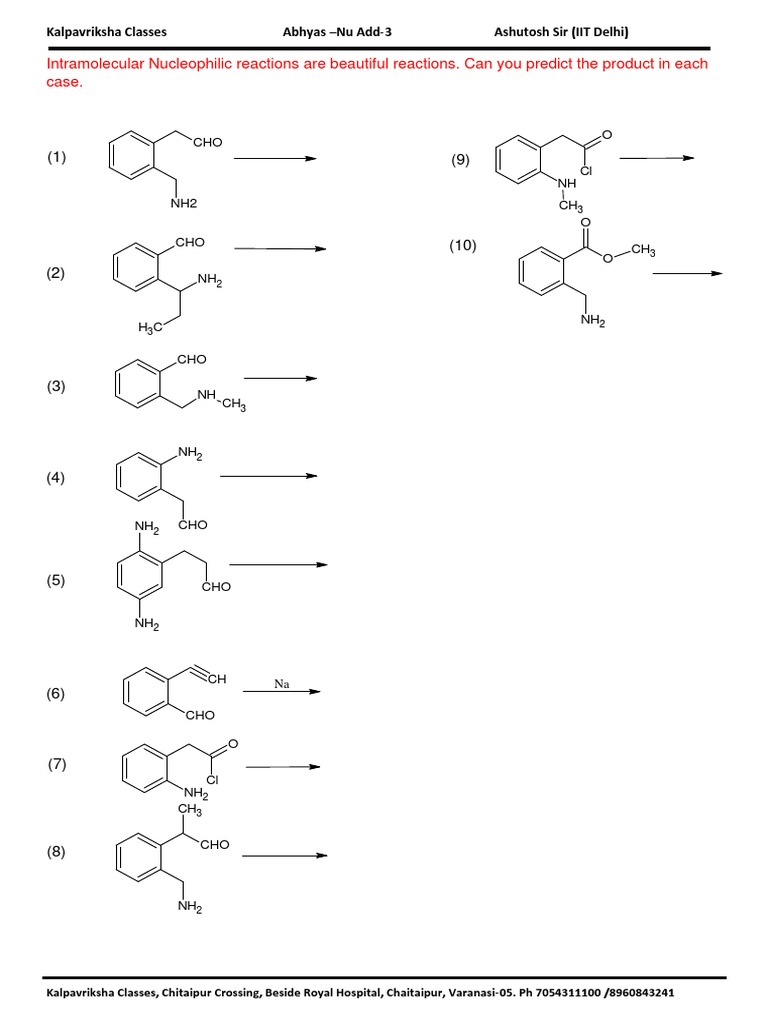 RM - Nucleophilic Addition Reaction - 3 Intramolecular Reactions | PDF ...