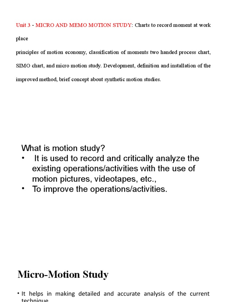 Lecture5 - Micro Andmemo Motion Study | PDF