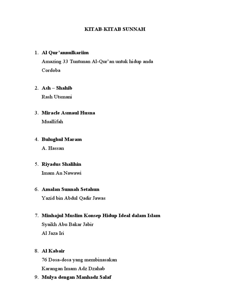 Kitab Sunnah | PDF