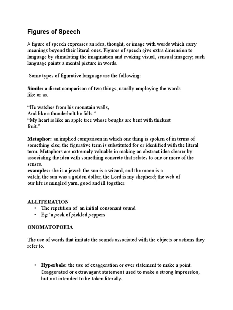 Figures of Speech | PDF