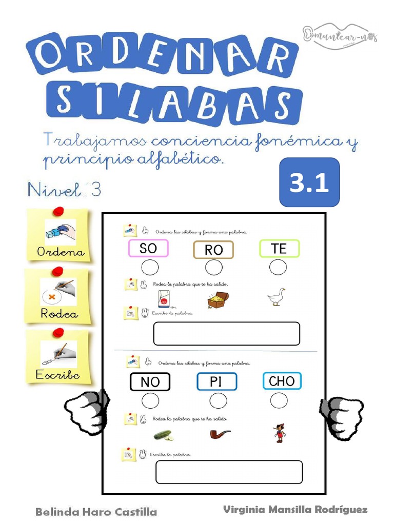 Ordenar Silabas Impreso Nivel 3.1 PDF | PDF | Palabra | Sílaba