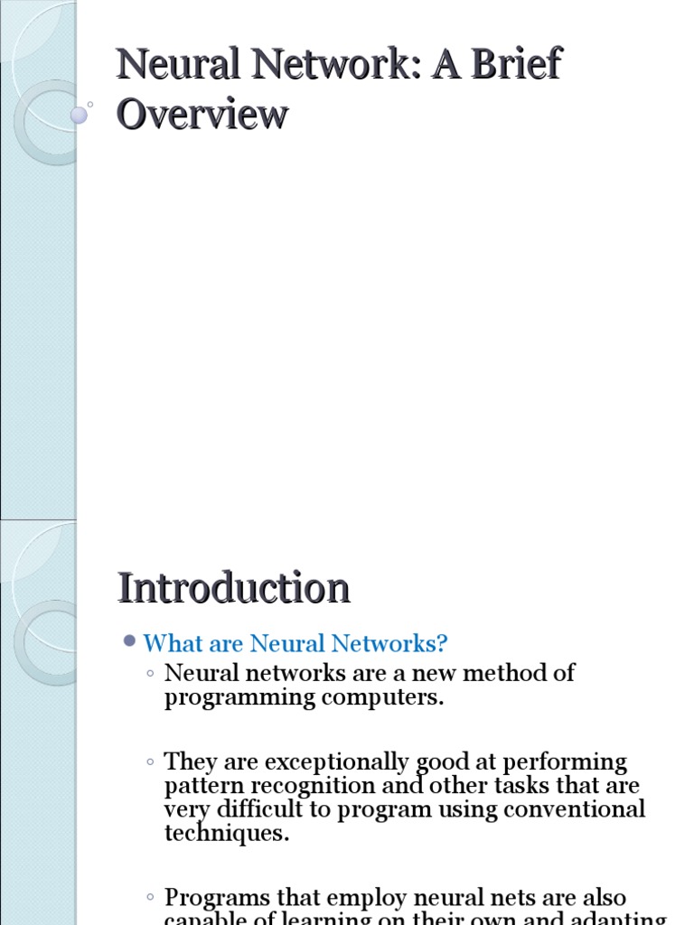 Brief Overview of Neural Networks and Their Training | PDF | Artificial ... Brief Overview of Neural Networks and Their Training | PDF | Artificial ...
