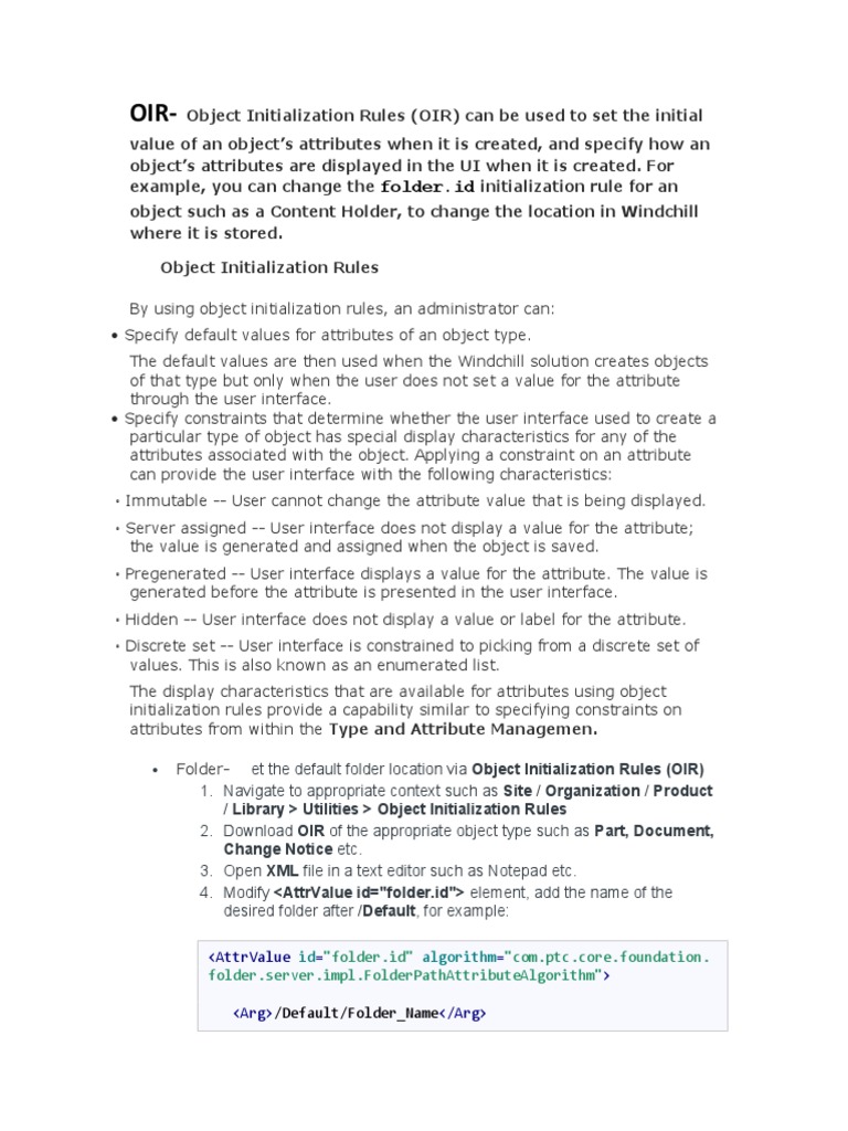 Oir W PDF | PDF | Xml | Product Lifecycle