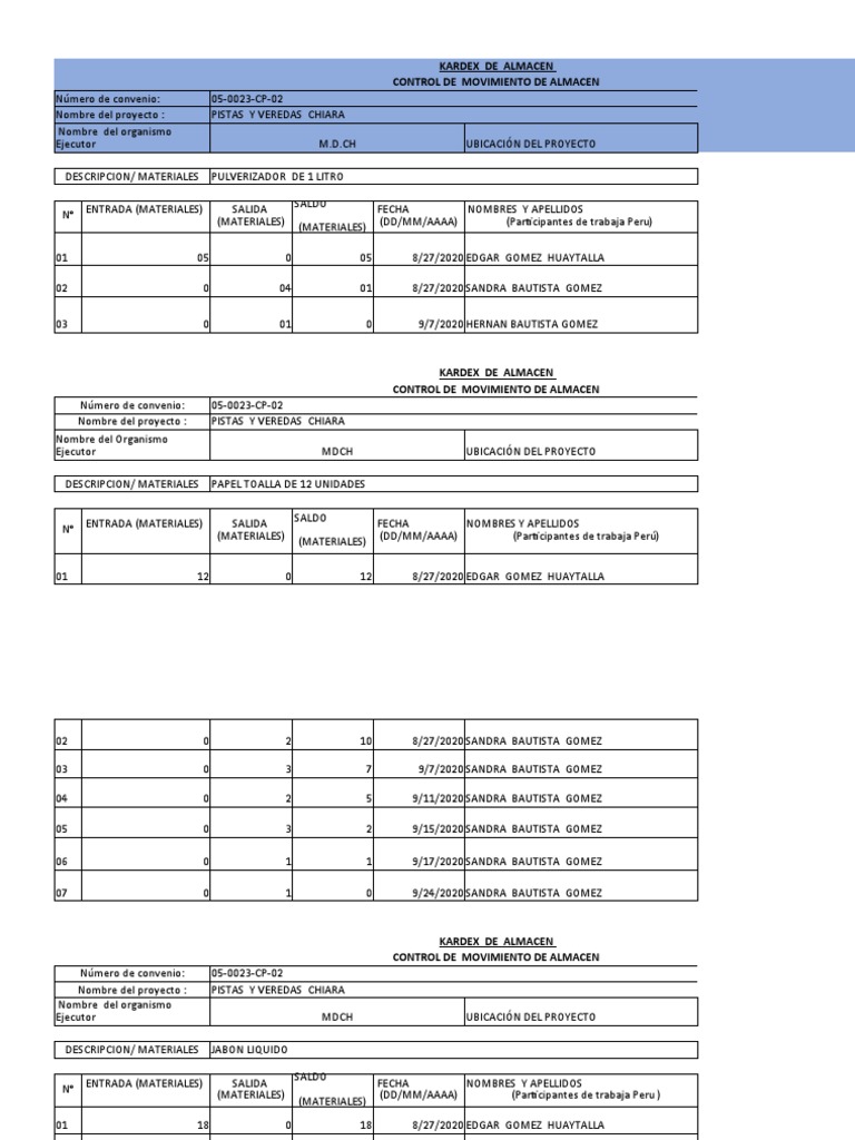 Cardex Almacen | PDF
