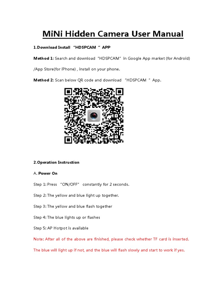 Hdspcam App User Manual PDF | PDF | Wi Fi | Mobile App