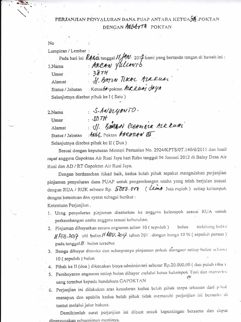 Contoh Surat Perjanjian PDF | PDF