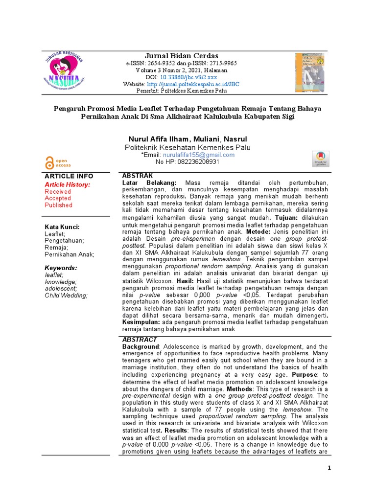 Template Jurnal Bidan Cerdas 2021 | PDF | Kesehatan Holistik