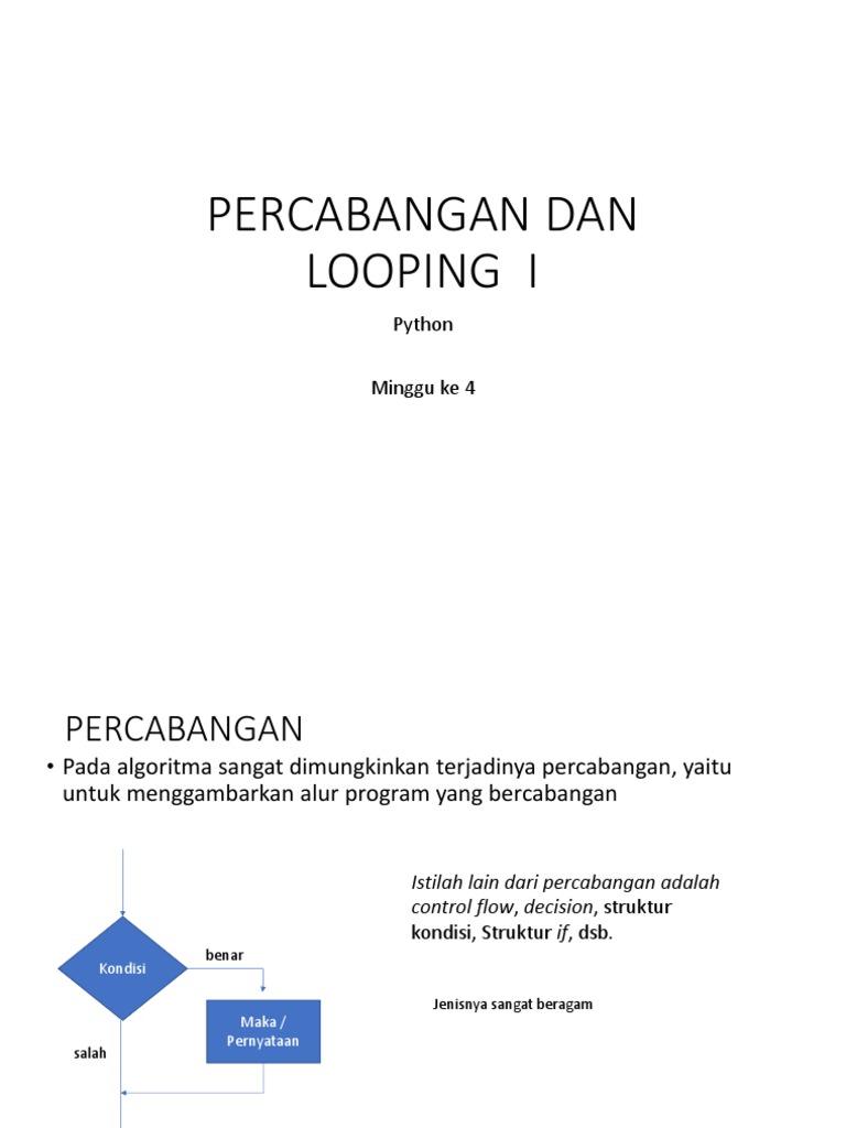 Bab 4 PERCABANGAN Python (Autosaved) | PDF